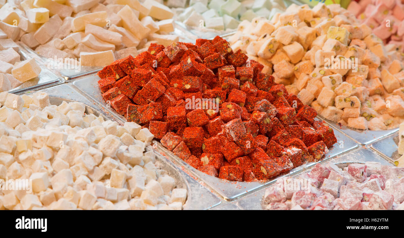Market stall selling turkish delight hi-res stock photography and ...