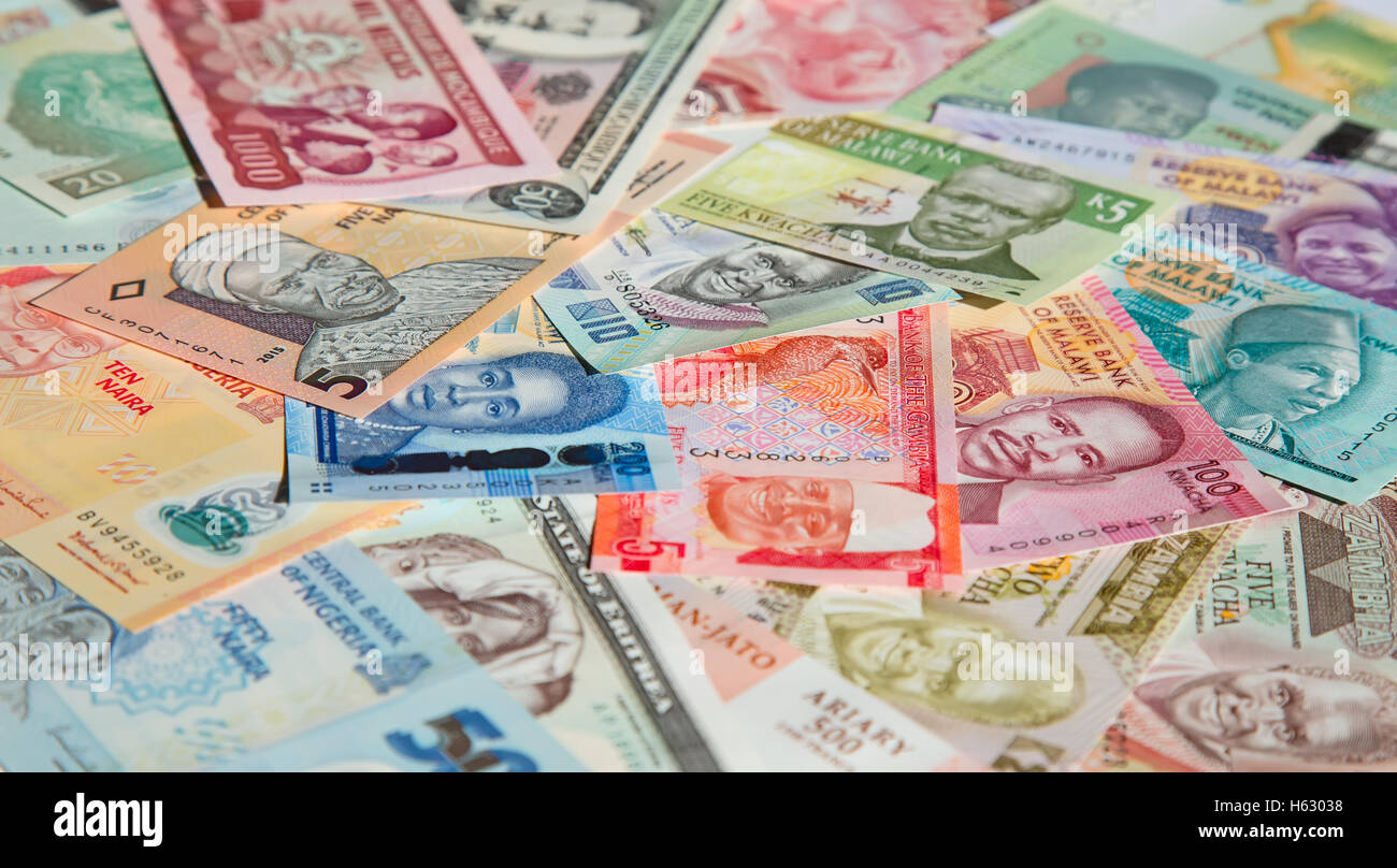 Variety of the African banknotes Stock Photo - Alamy