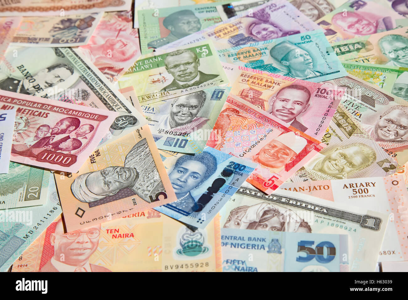 Variety of the African banknotes Stock Photo - Alamy