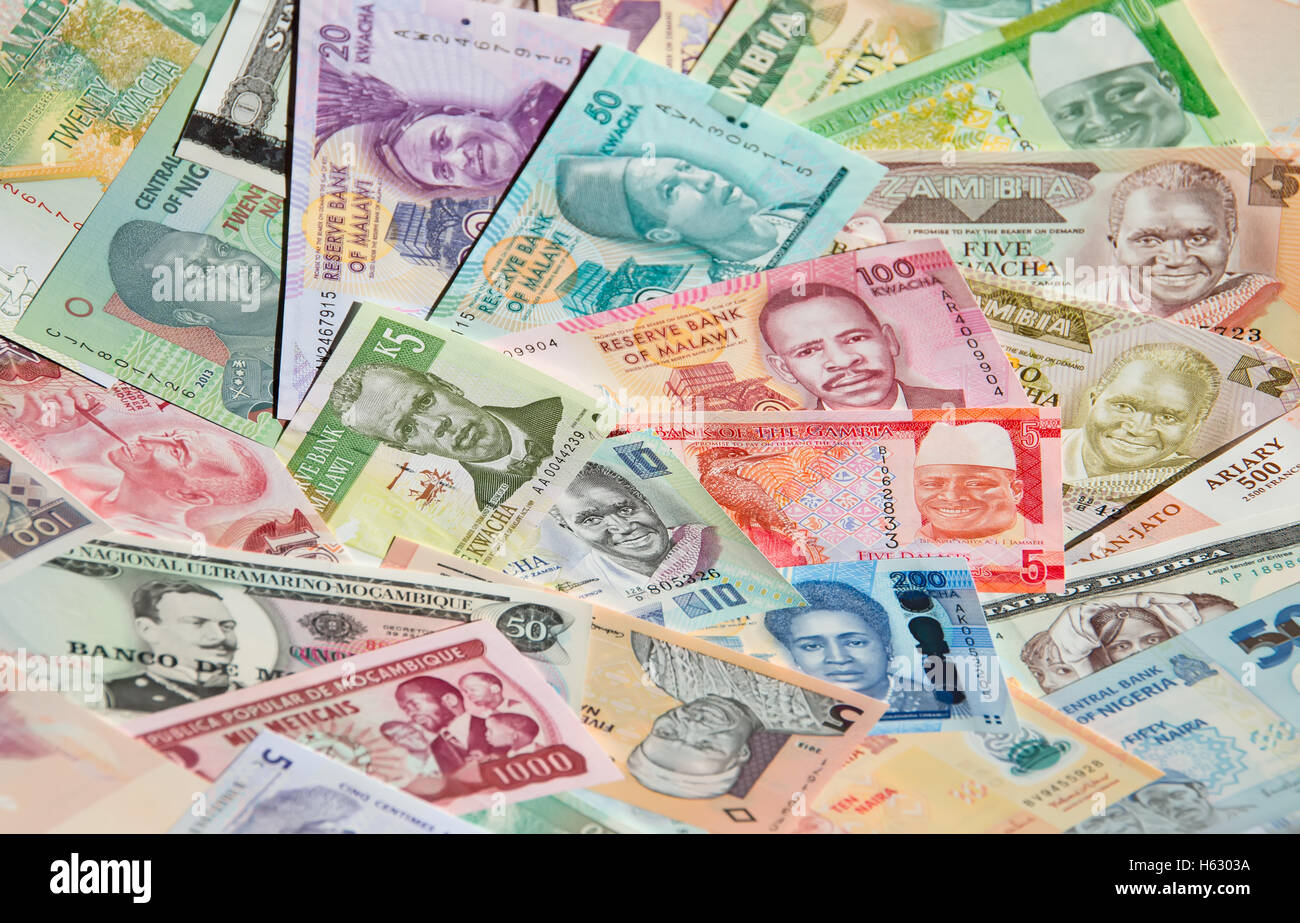 Variety of the African banknotes Stock Photo - Alamy