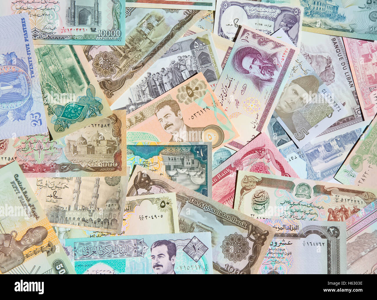 Variety of Middle East banknotes Stock Photo - Alamy