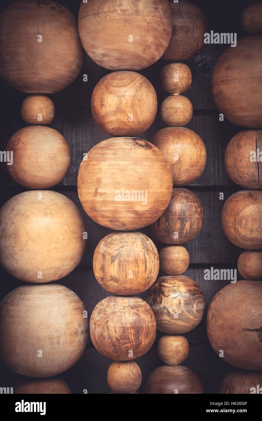 Abstract wooden sphere shapes as background Stock Photo - Alamy