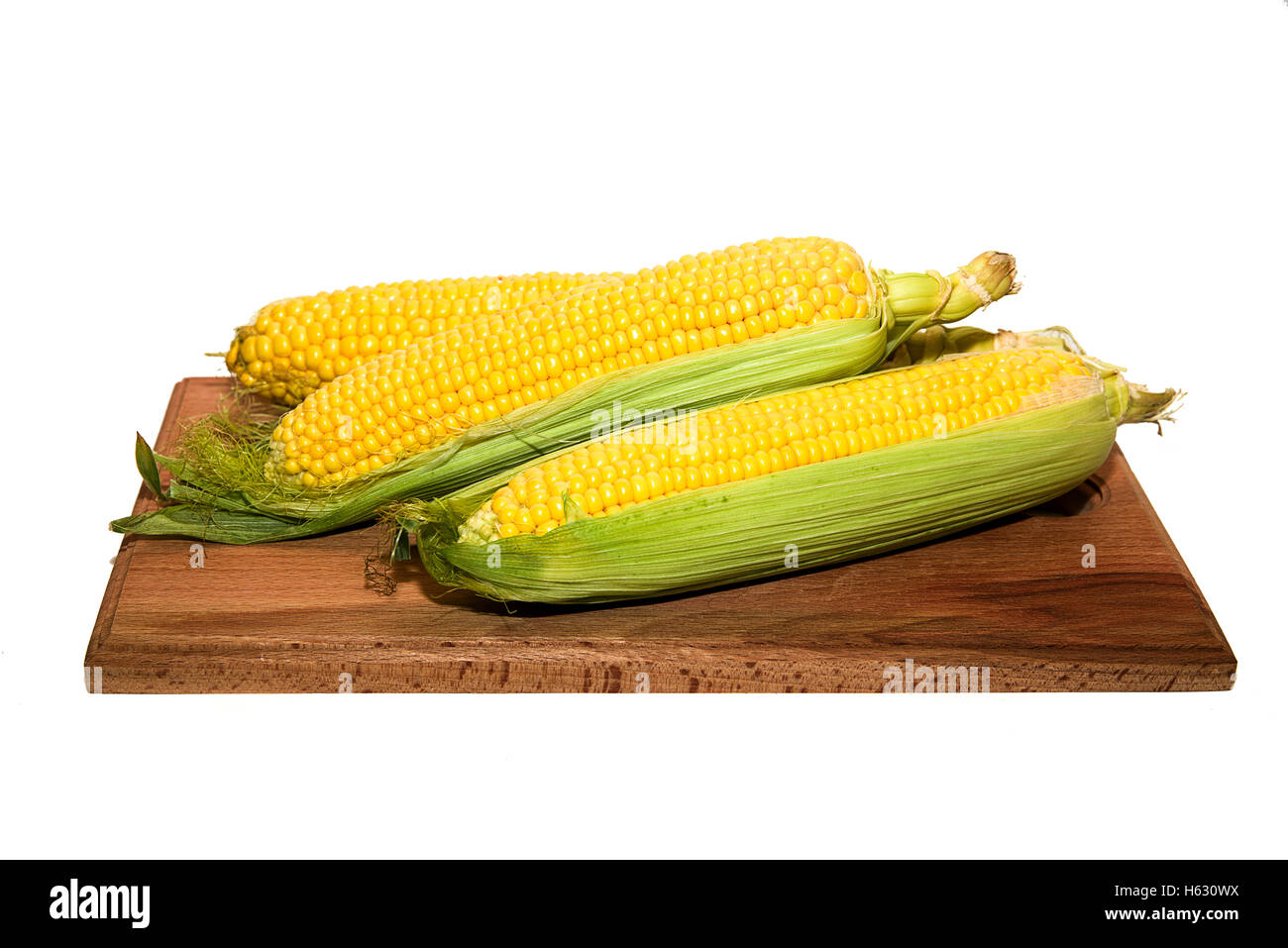 The fruit of the corn on over white Stock Photo - Alamy