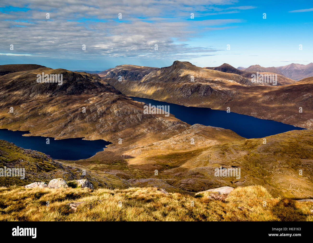 Scottish Highlands, Landscape View from Slioch, ridge Stock Photo - Alamy