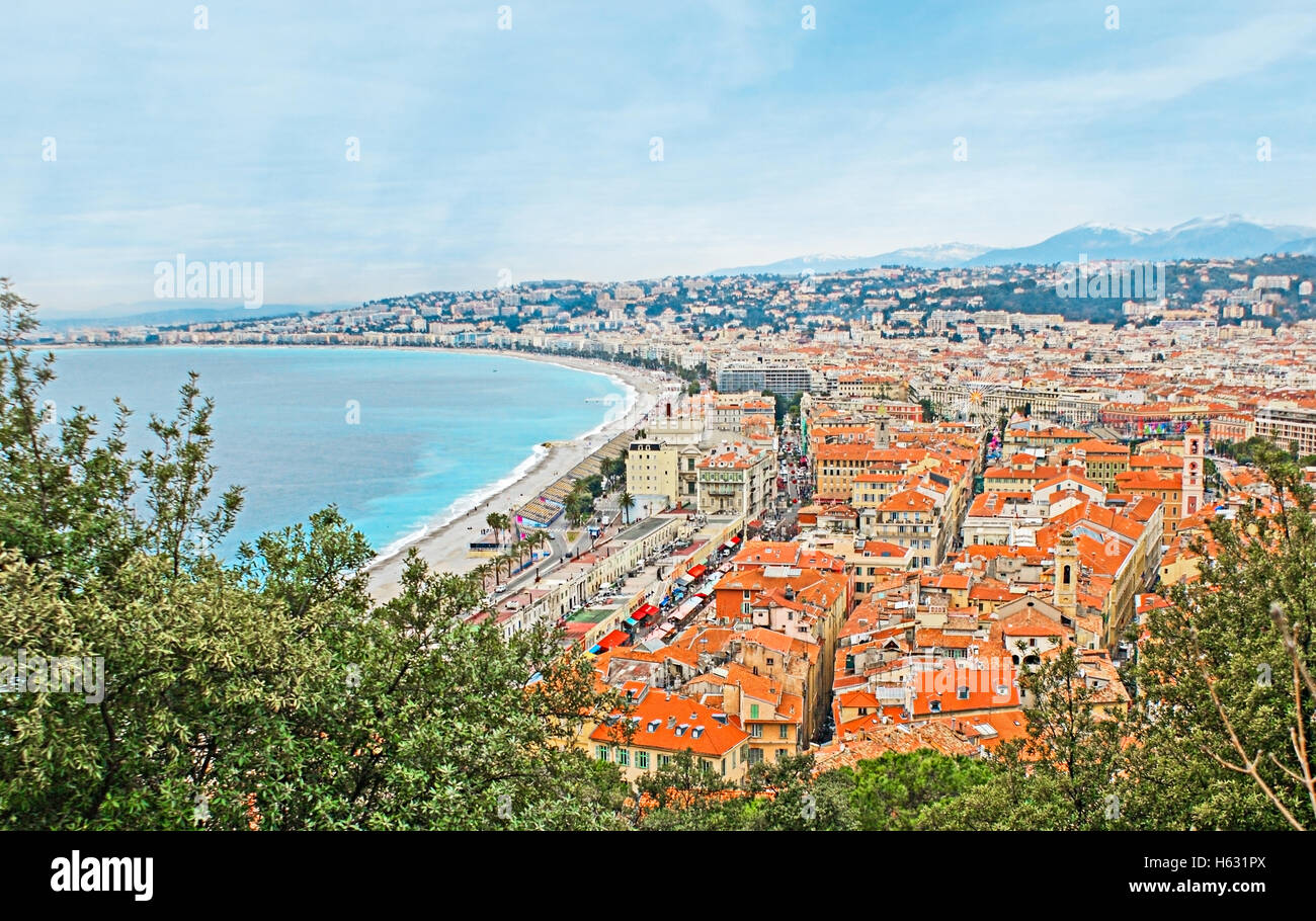 The Castle Hill overlooks the old town and the coastline, Nice, France ...