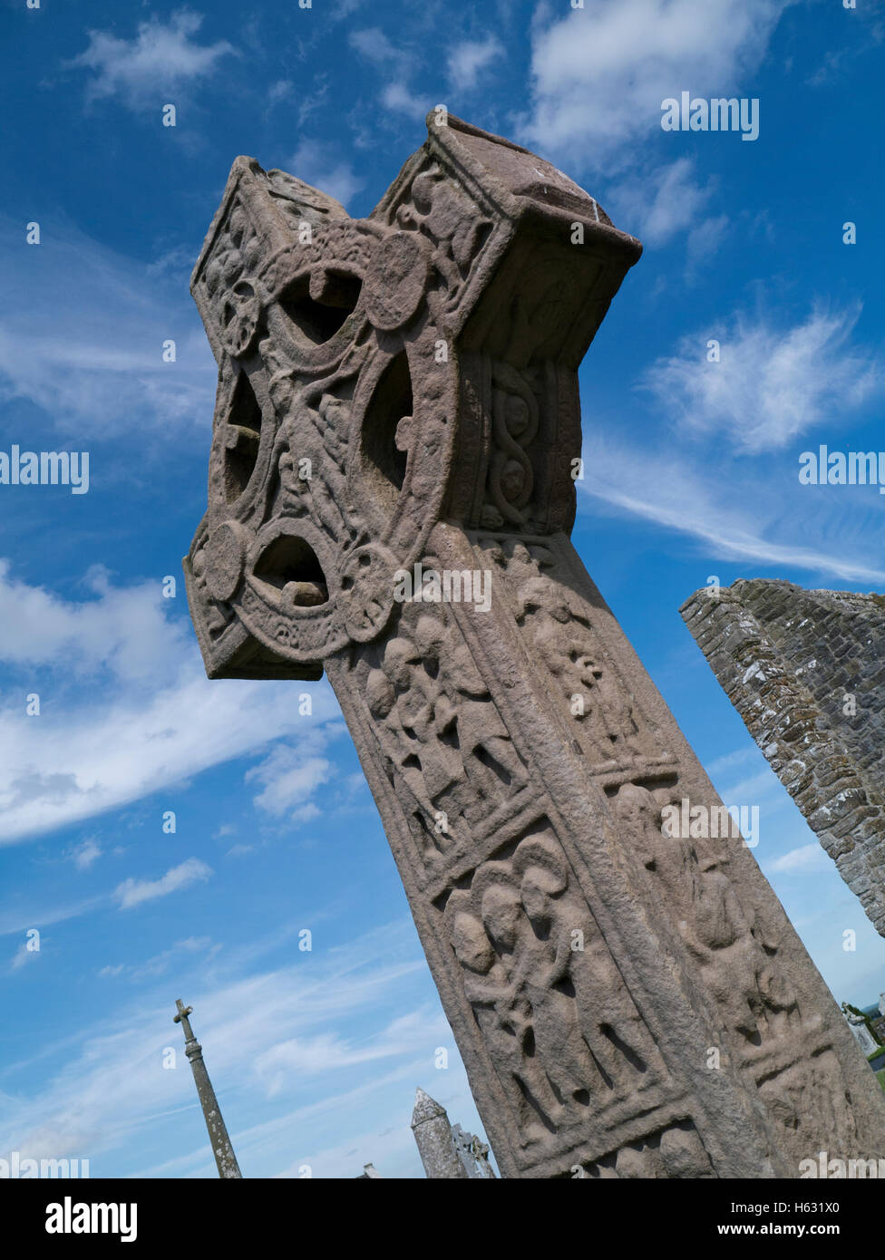 High cross of the scriptures, Clonmacnoise Stock Photo - Alamy