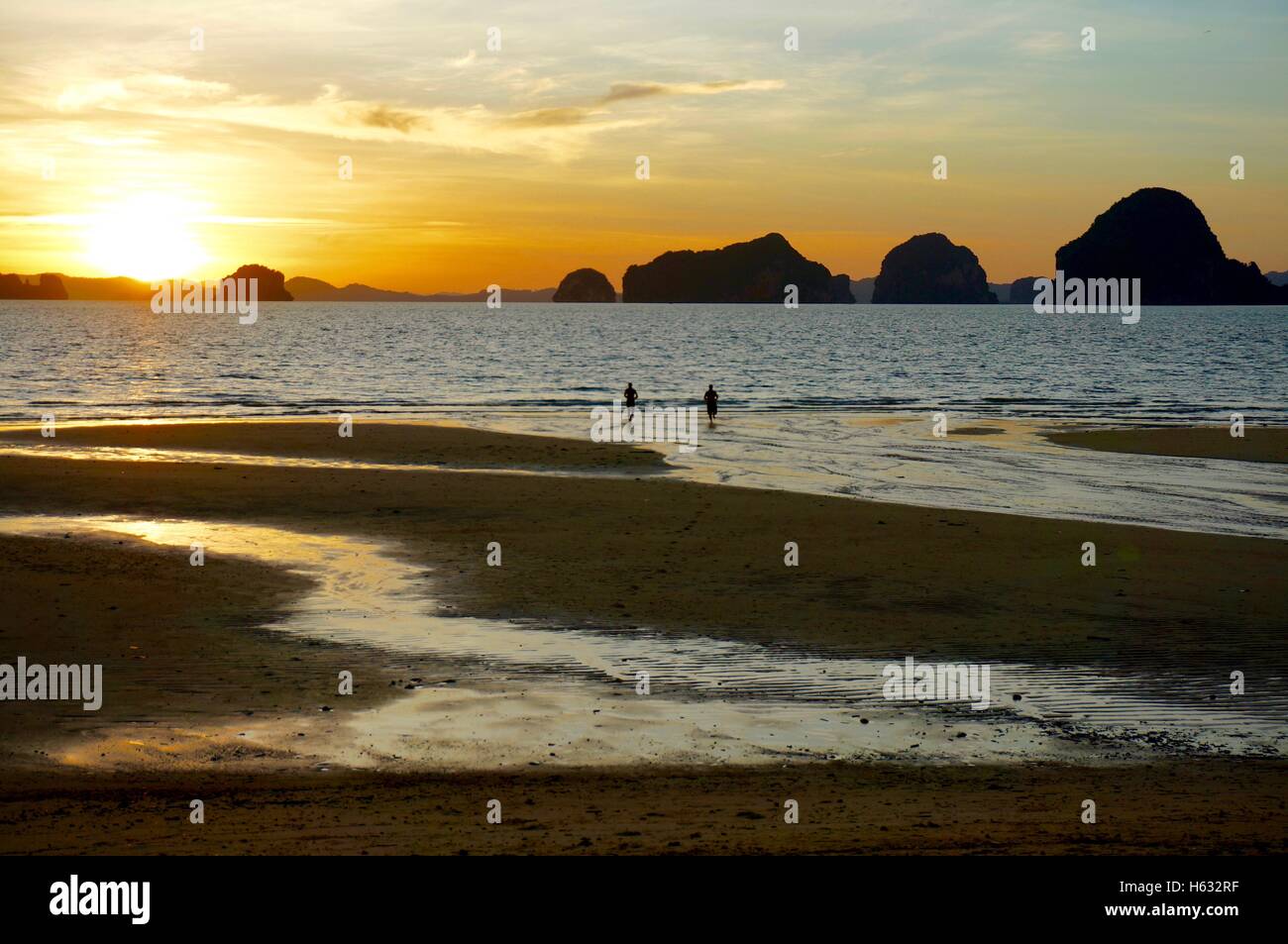 Thai Beach Sunset Stock Photo - Alamy