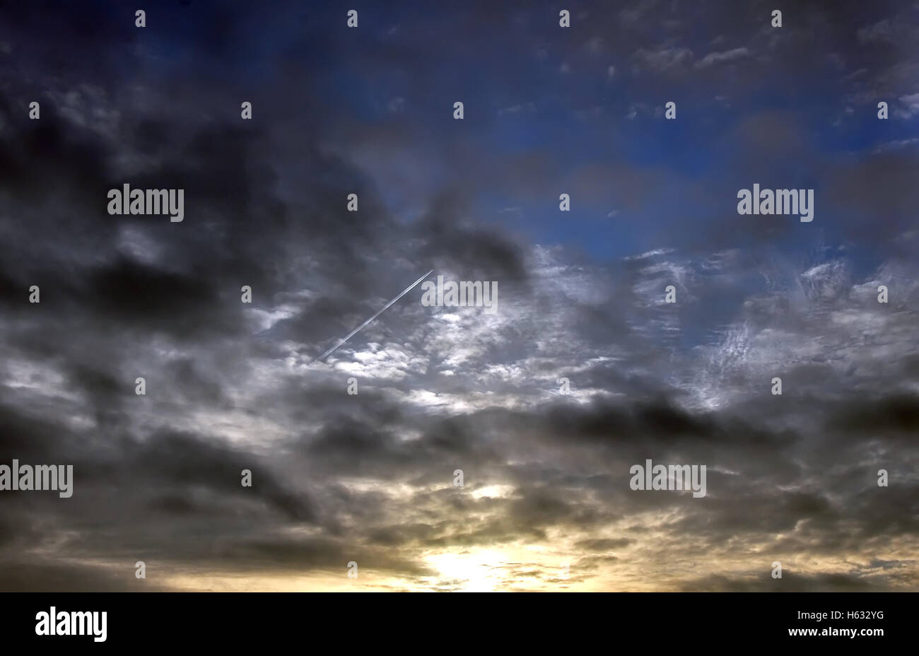 Winter sky with layered clouds Stock Photo - Alamy