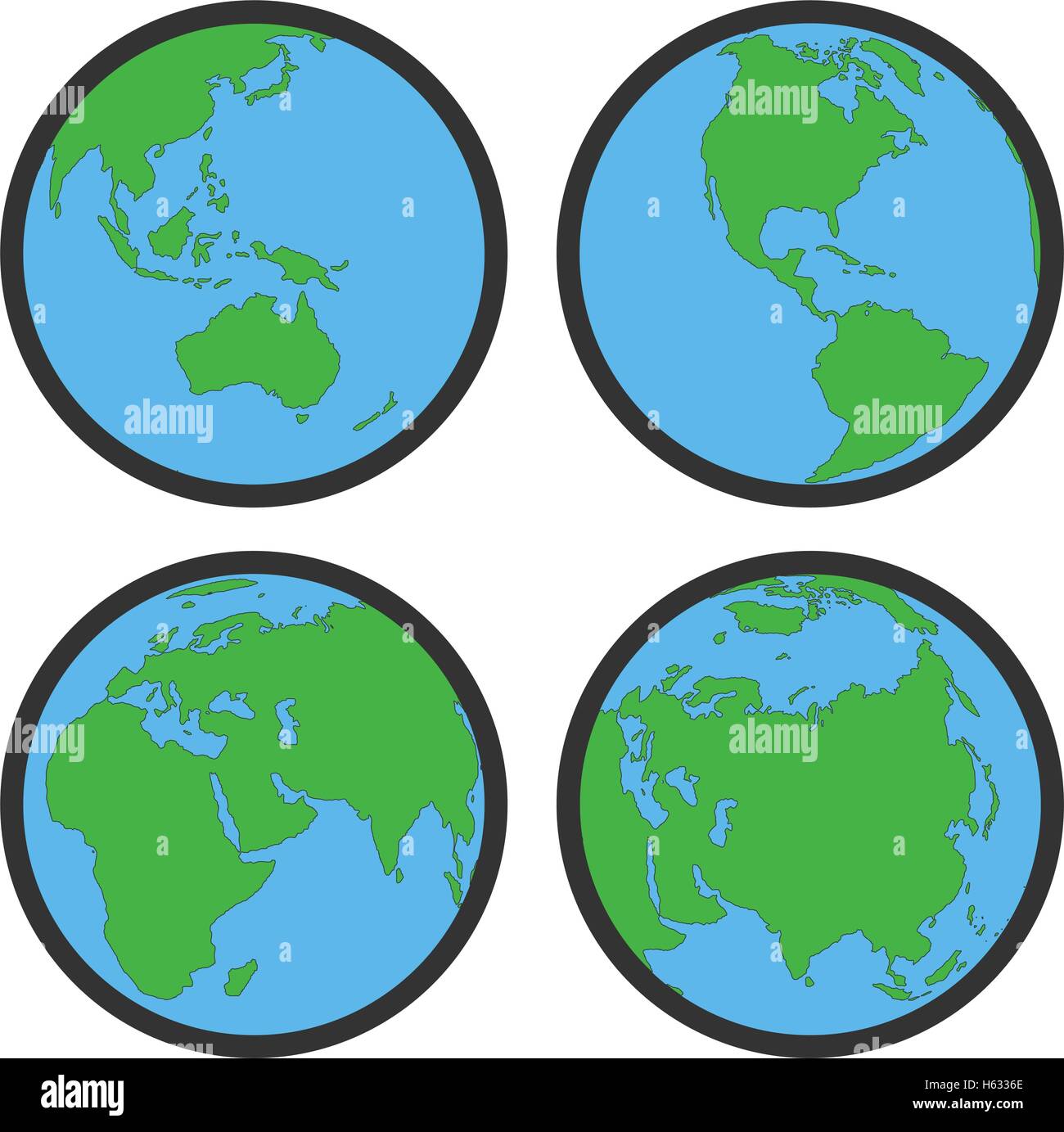vector collection of earth globe flat symbols or icons Stock Vector ...