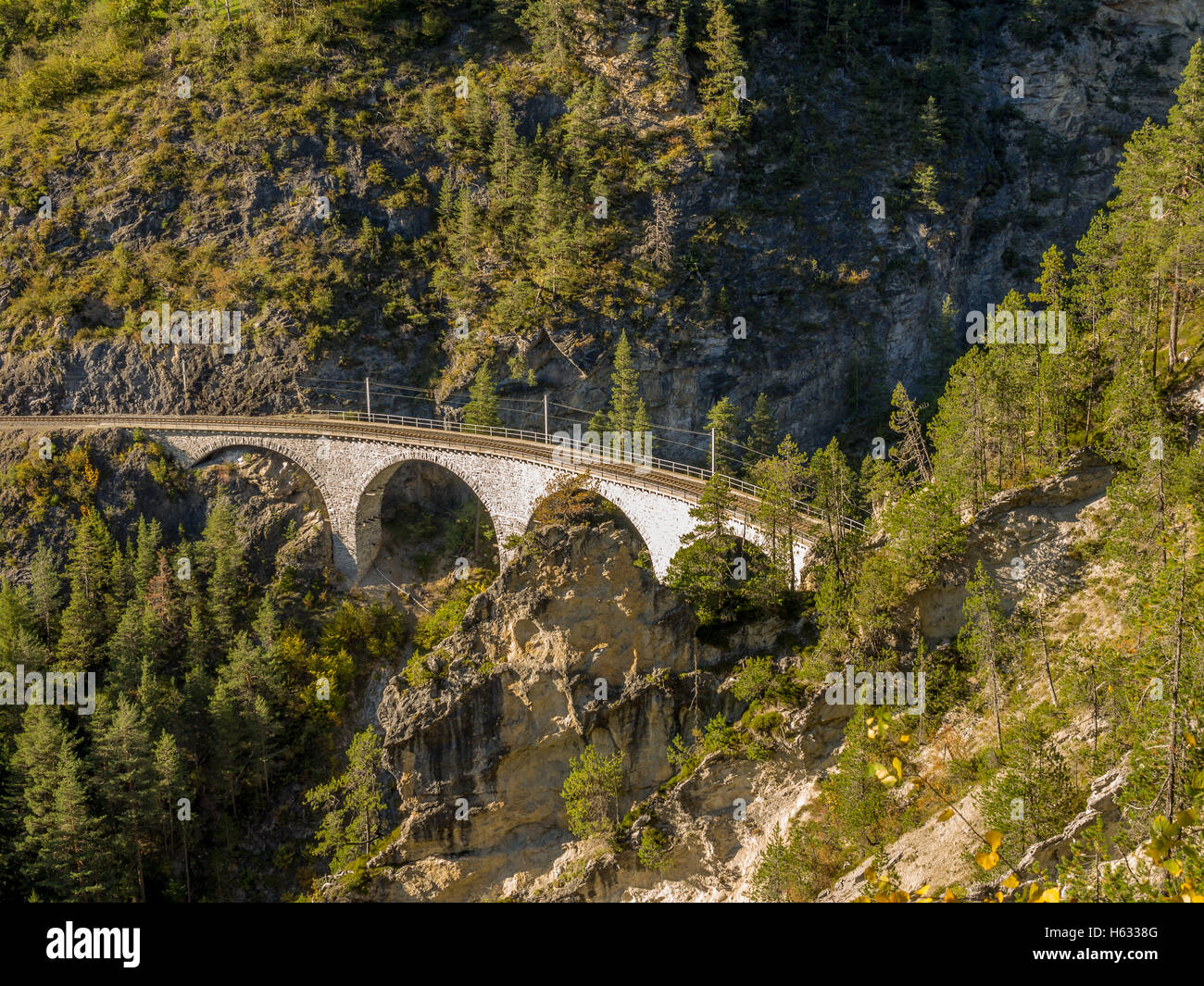 Breathtaking railway bridge in the Swiss Alps 1 Stock Photo - Alamy