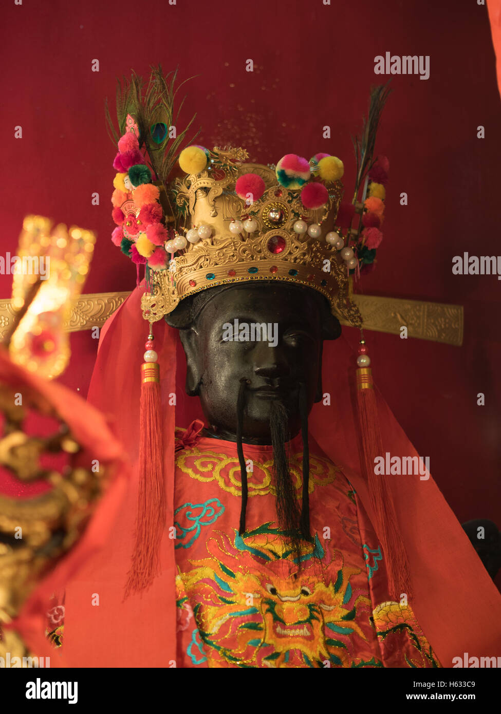 Colorful Gods shrines in the Man Mo Temple - 5 Stock Photo - Alamy