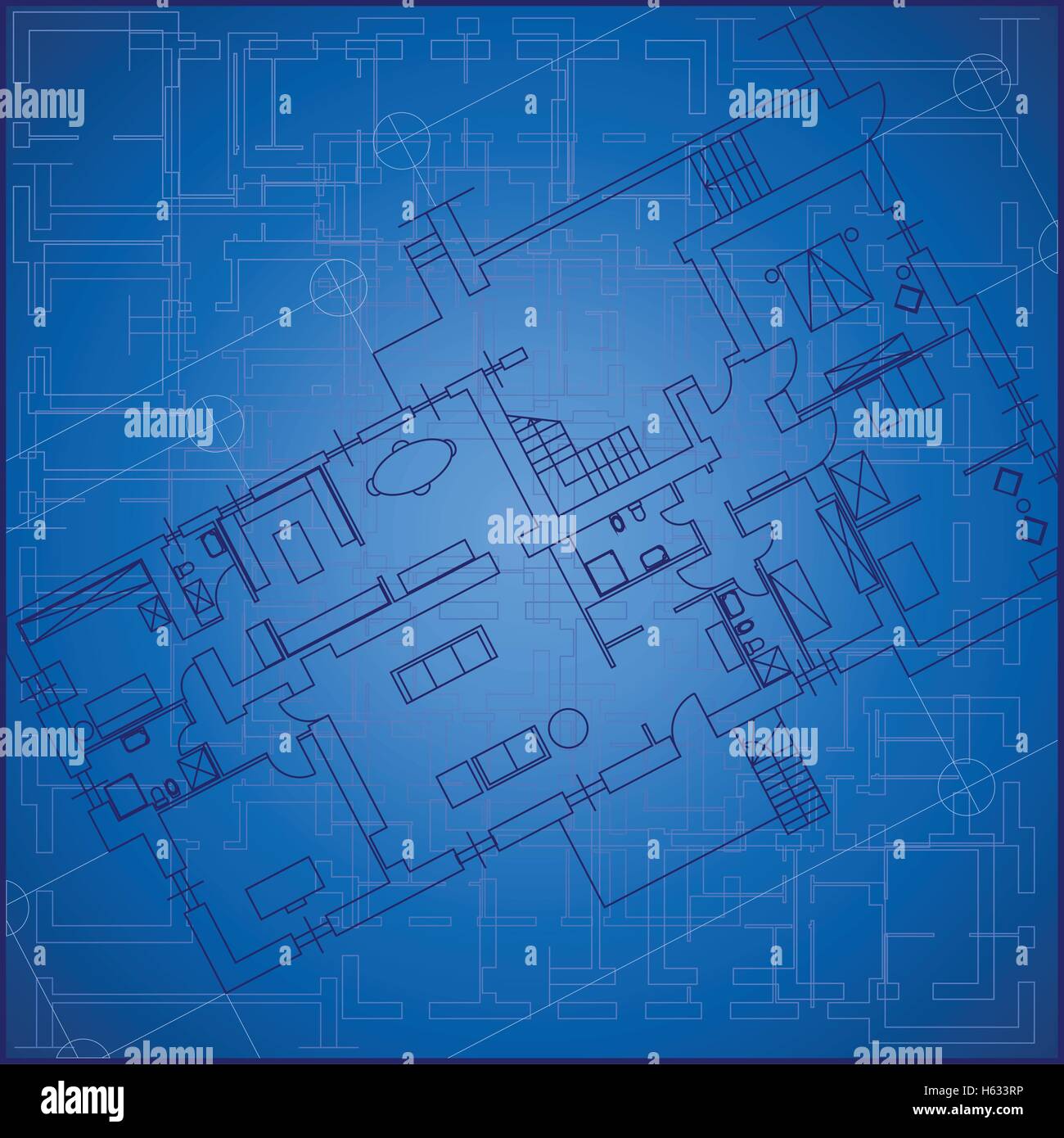Image of Vector Illustration of Architectural Blueprint Background ...