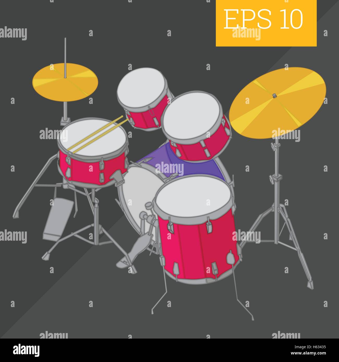drum kit isometric vector illustration Stock Vector Image & Art - Alamy