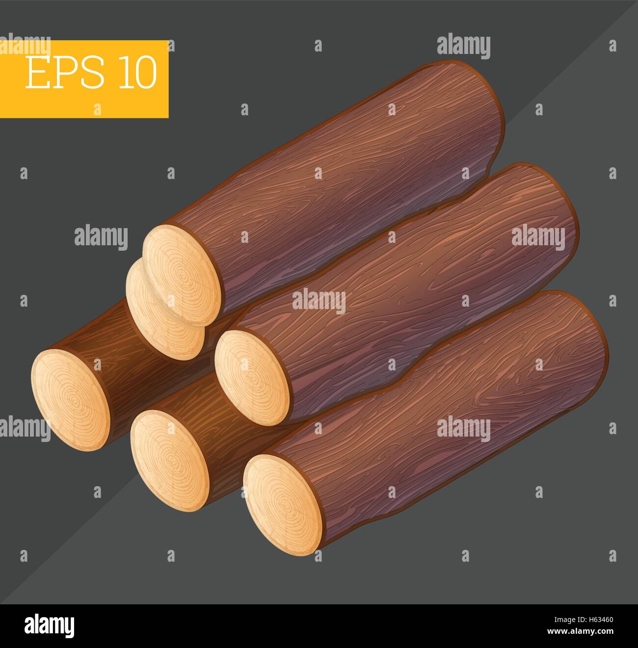 Raw wood stacked in Stock Vector Images - Alamy