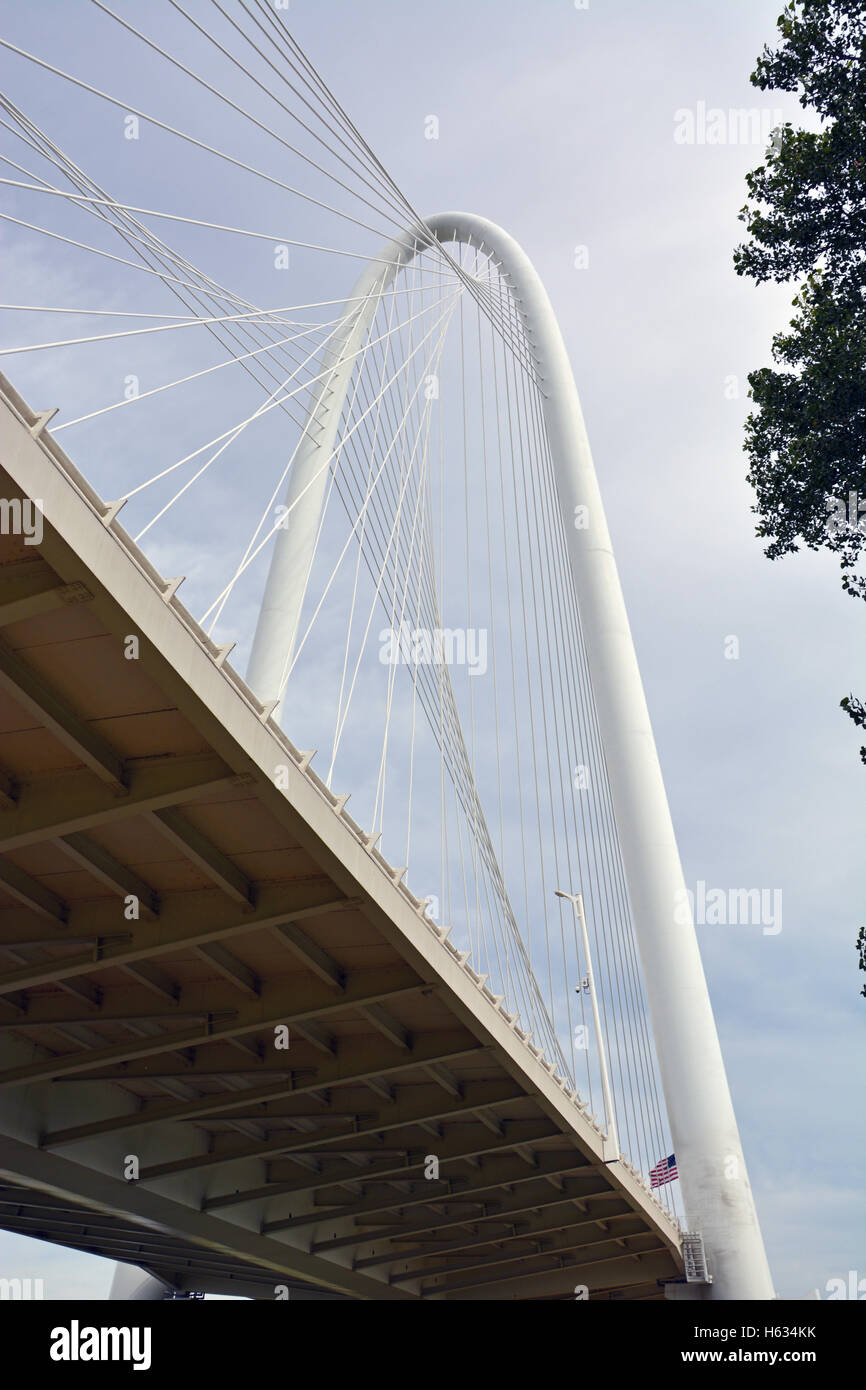 The Margaret Hunt Hill bridge crosses the Trinity River as Texas ...