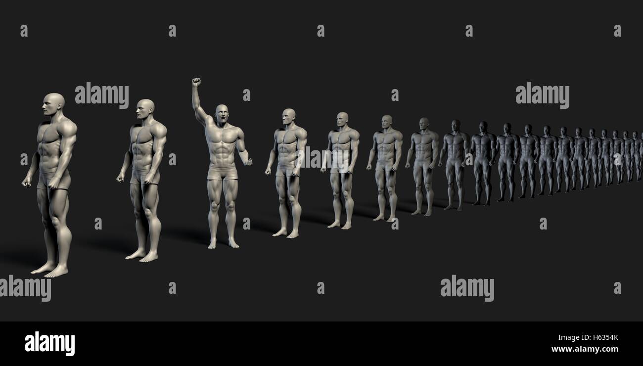 Motivated Employee Standing Out From the Crowd Stock Photo - Alamy