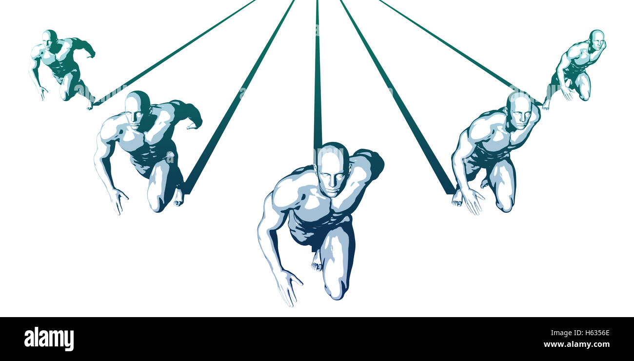 Business Competition with a Winning Leader Skill Stock Photo - Alamy