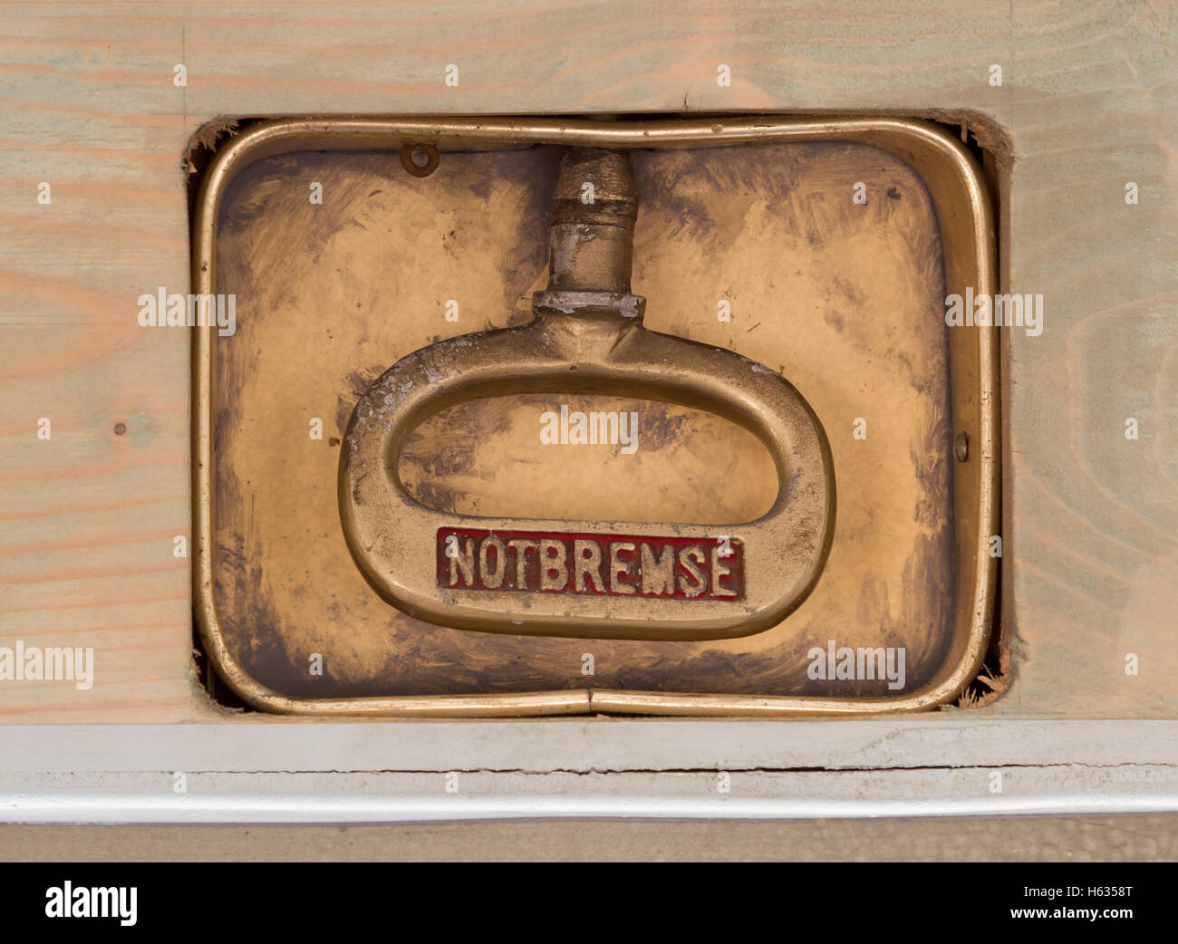 Emergency hand brake in a german train Stock Photo - Alamy
