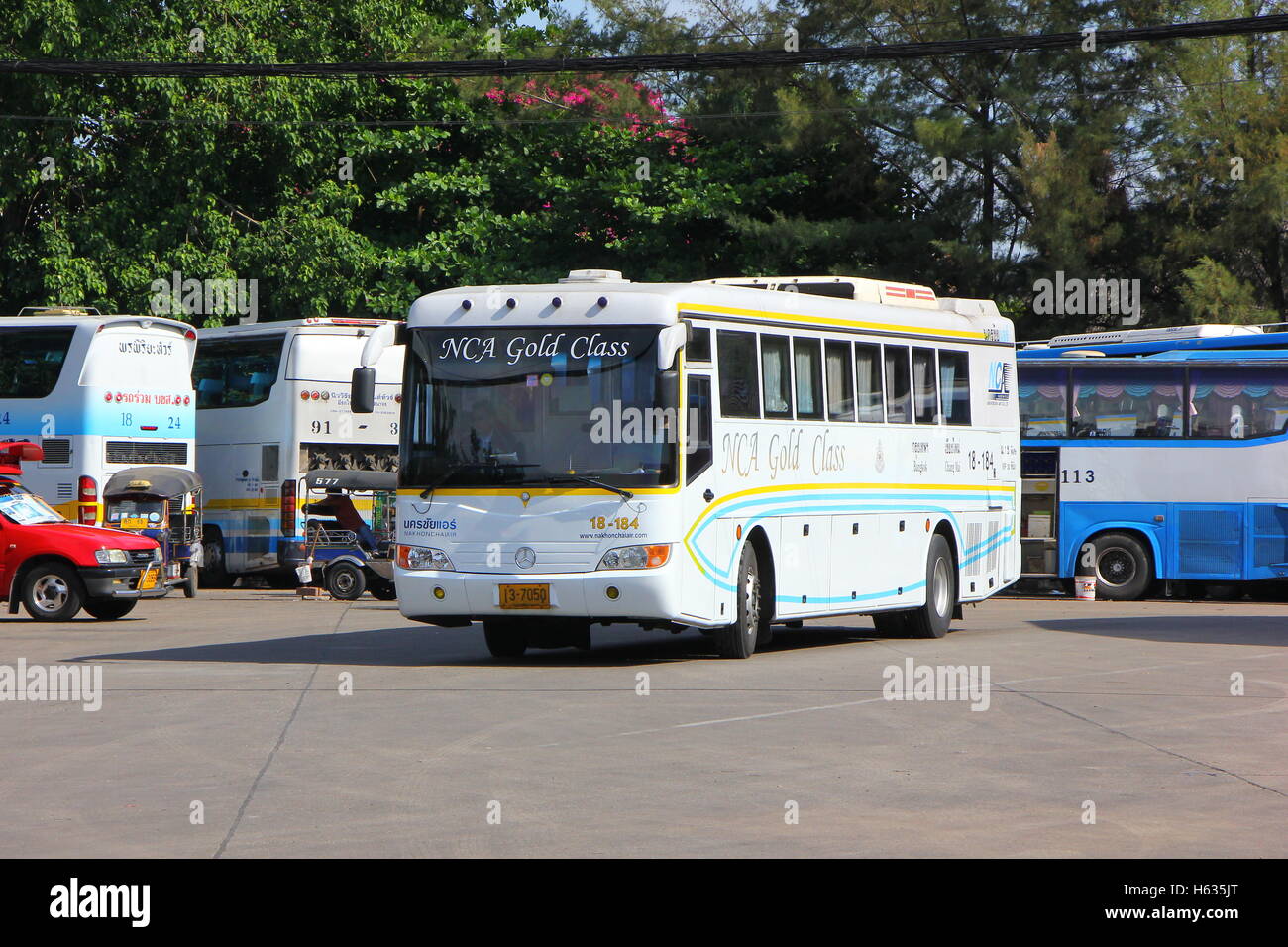 CHIANGMAI, THAILAND -MAY 13 2014: Mercedes benz bus of Nakhonchai air ...