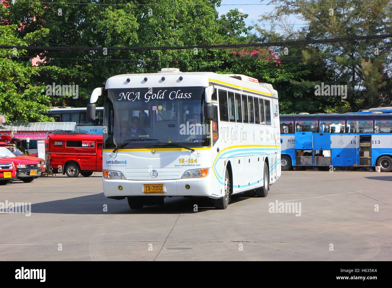 CHIANGMAI, THAILAND -MAY 13 2014: Mercedes benz bus of Nakhonchai air ...