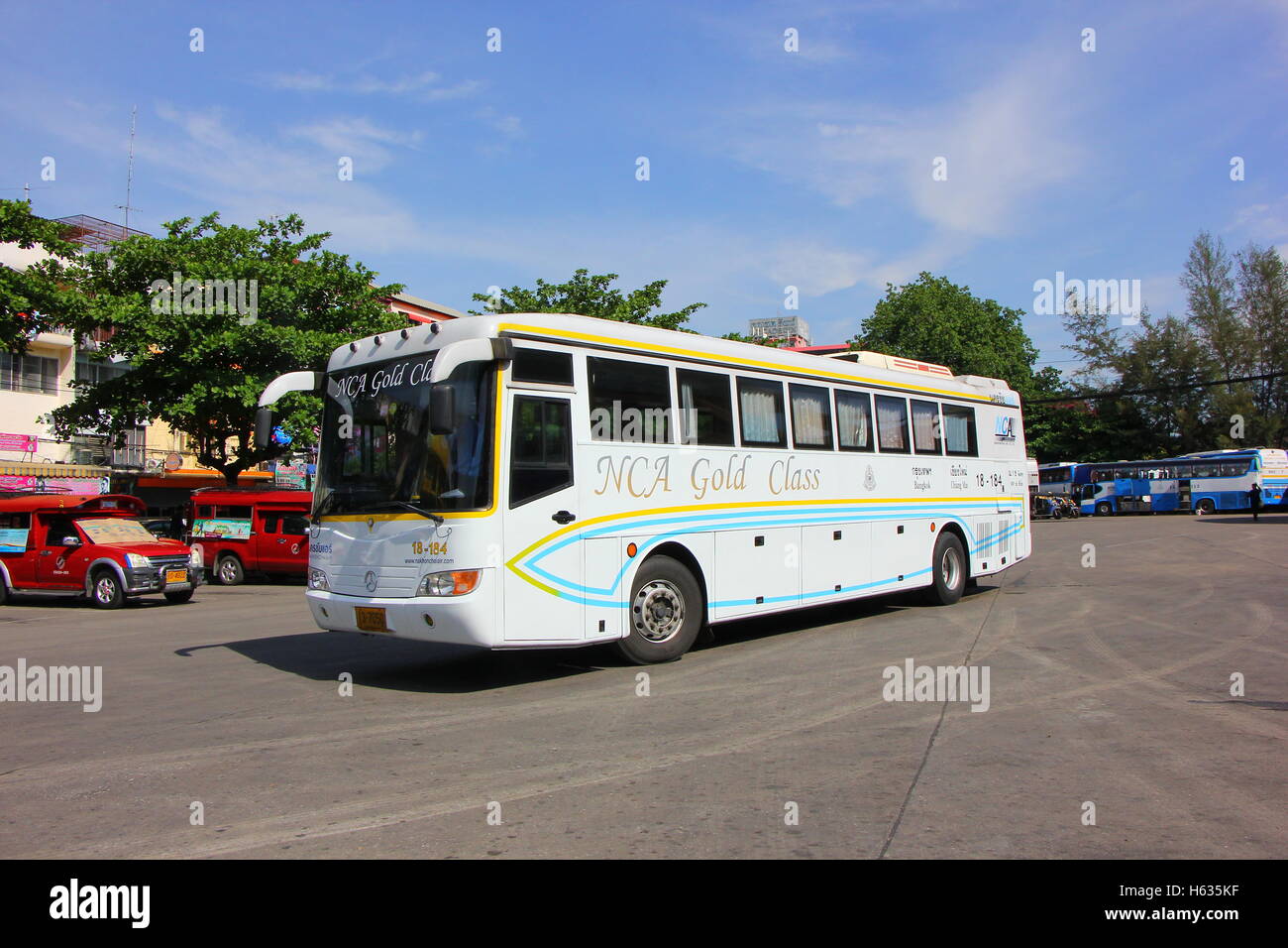 CHIANGMAI, THAILAND -MAY 13 2014: Mercedes benz bus of Nakhonchai air ...