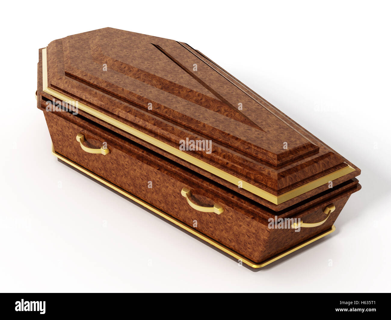 Coffin isolated on white background. 3D illustration Stock Photo - Alamy