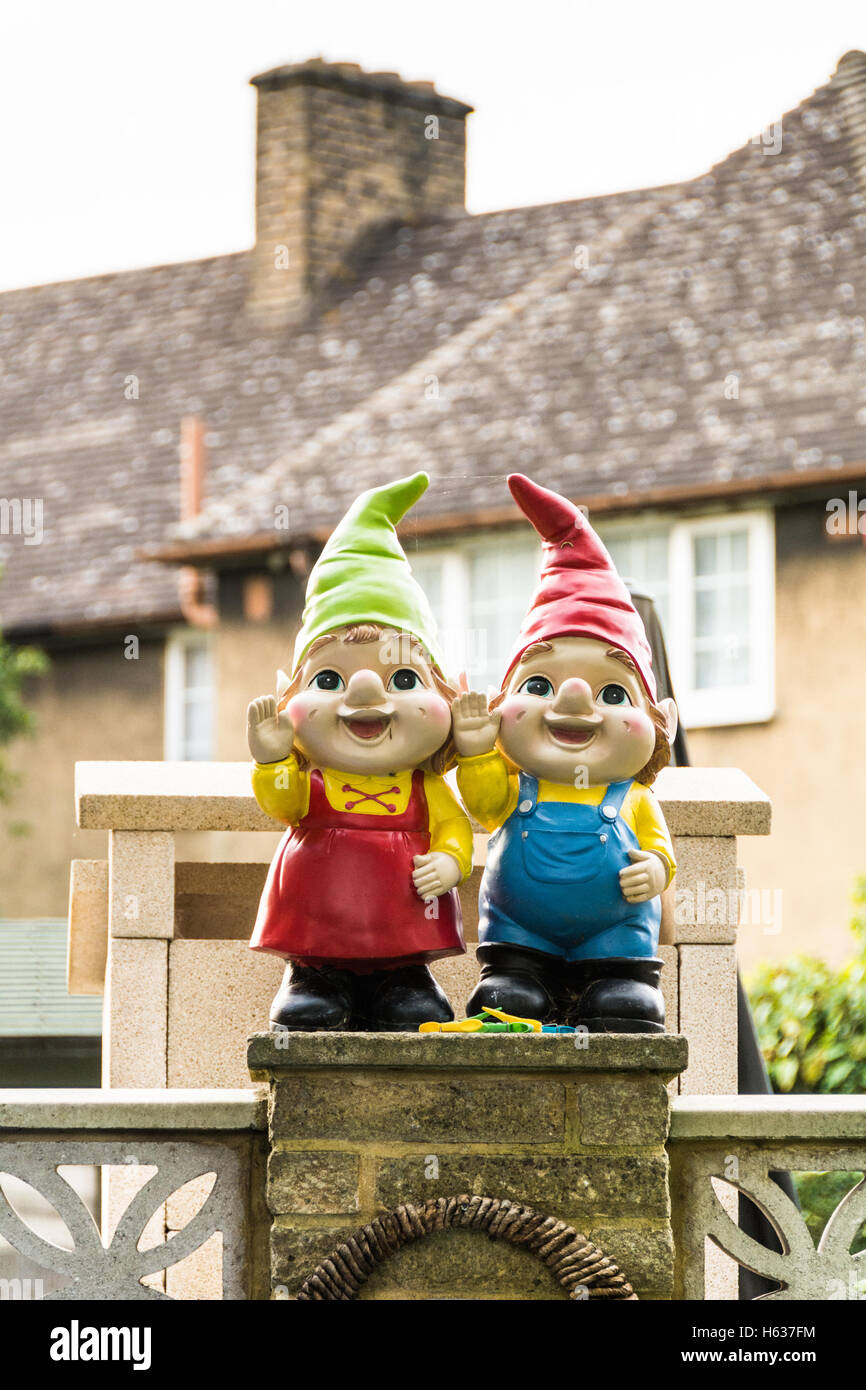 A front garden full of garden gnomes in south east London, UL Stock ...