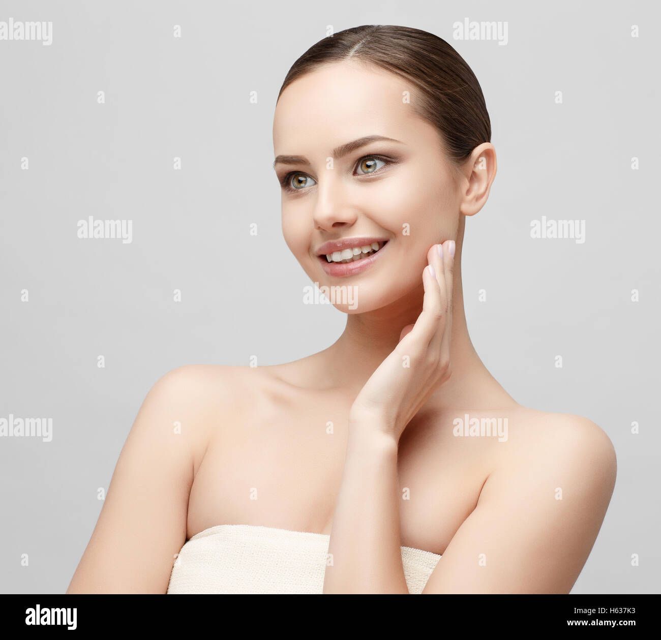Beautiful Woman with Clean Fresh Skin Stock Photo - Alamy