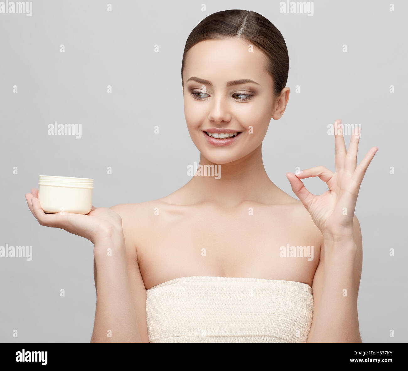 Beautiful Woman with Clean Fresh Skin Stock Photo - Alamy