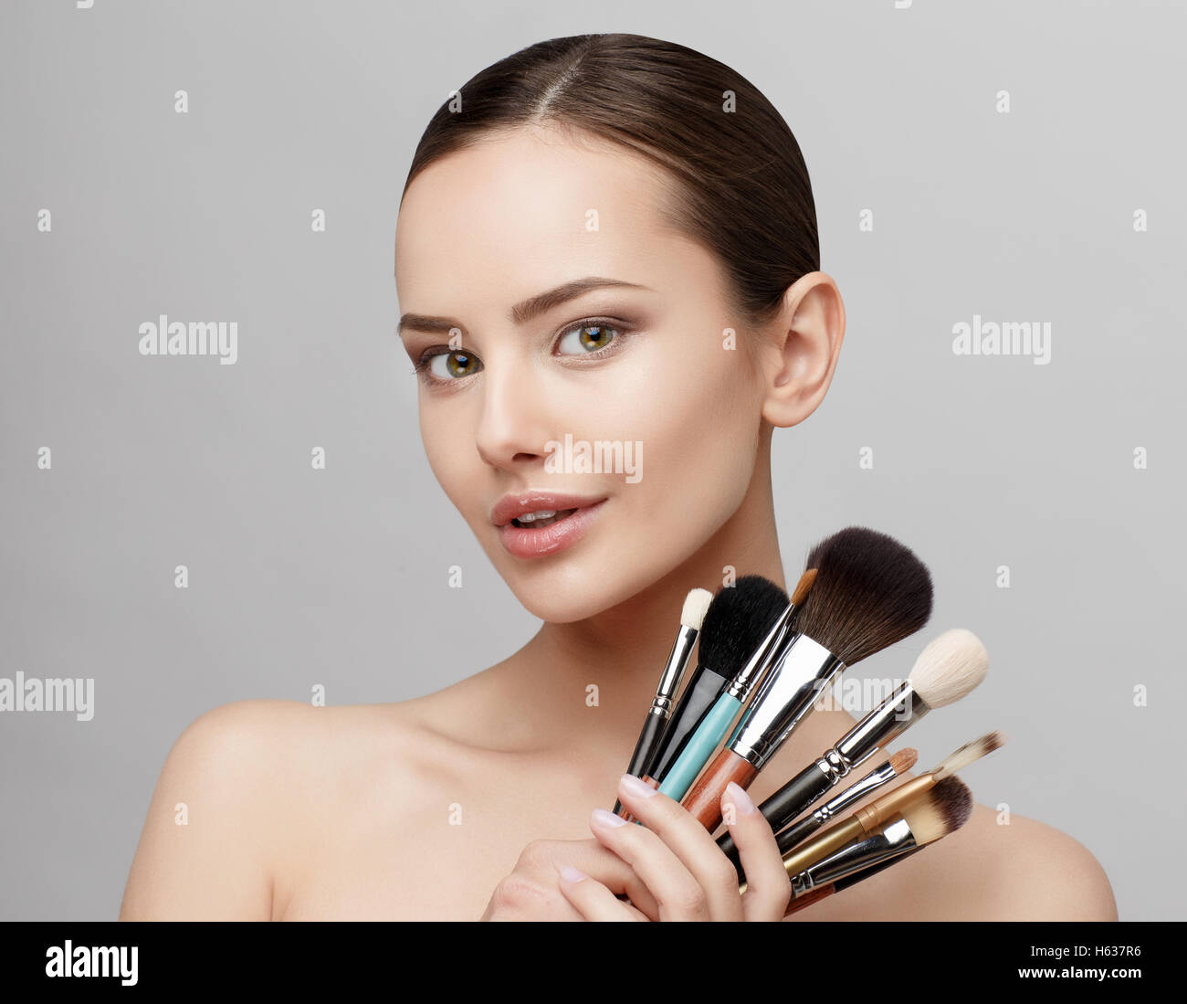 Beautiful Woman with Clean Fresh Skin Stock Photo - Alamy