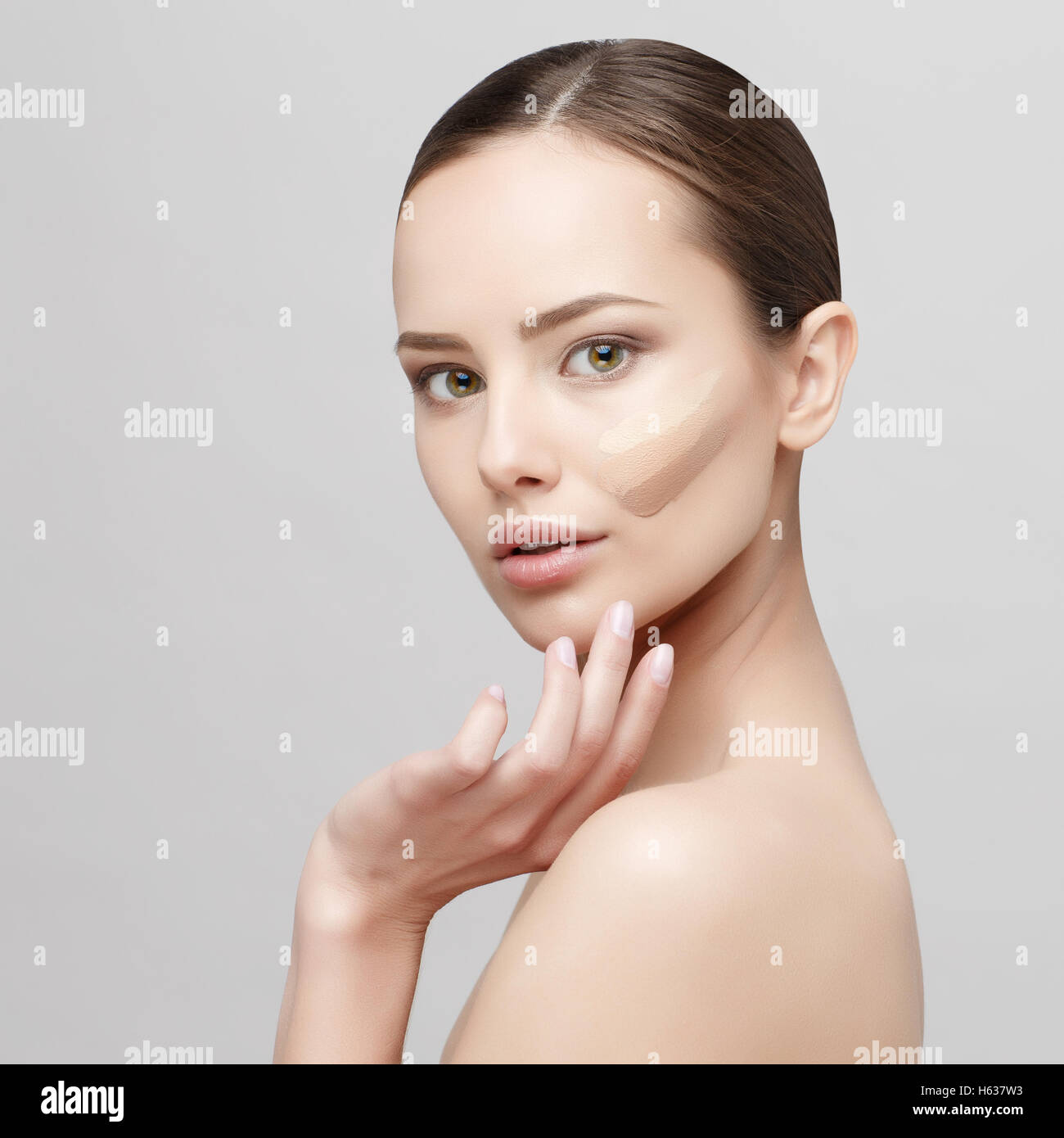 Beautiful Woman with Clean Fresh Skin Stock Photo - Alamy