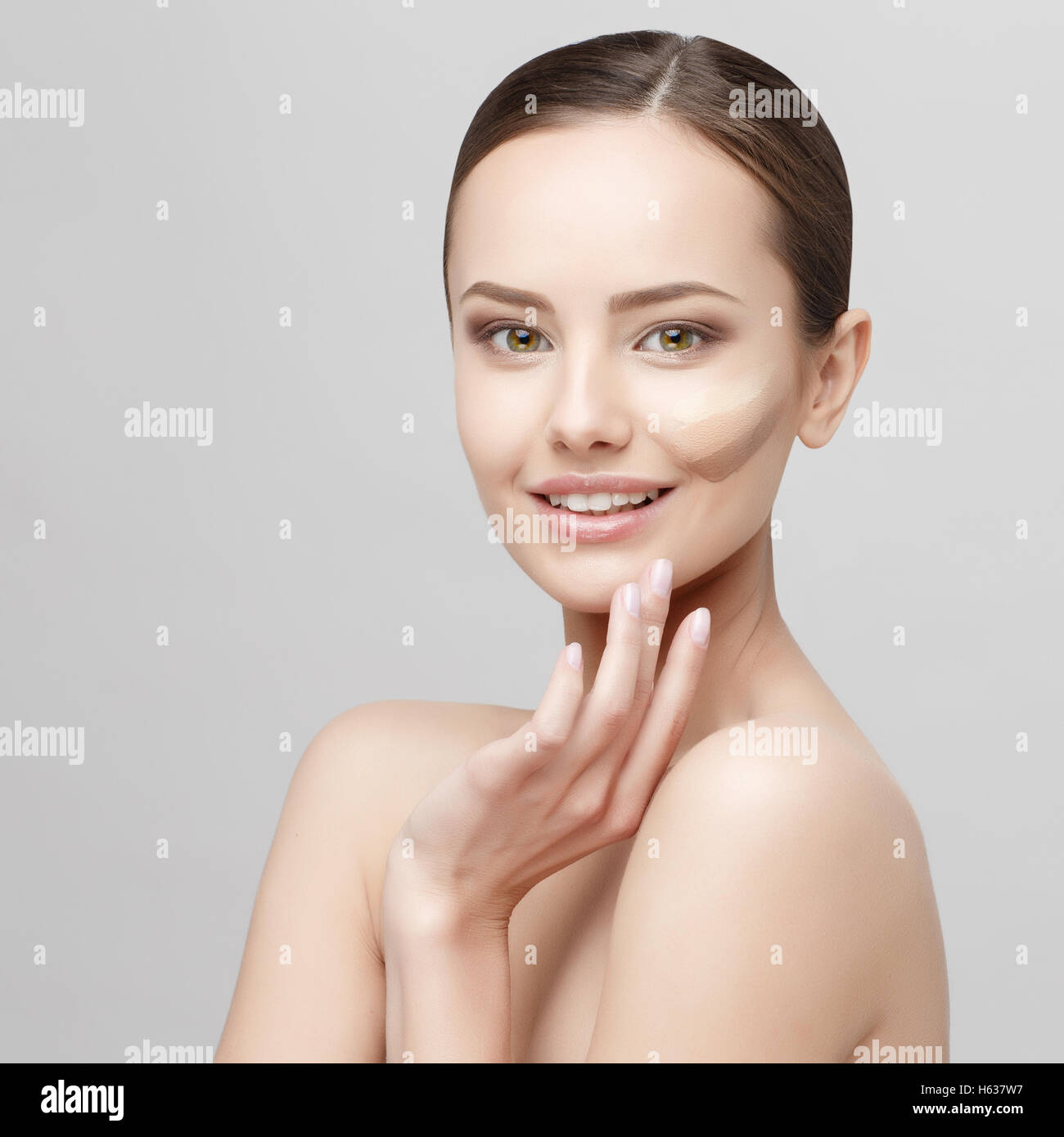 Beautiful Woman with Clean Fresh Skin Stock Photo - Alamy