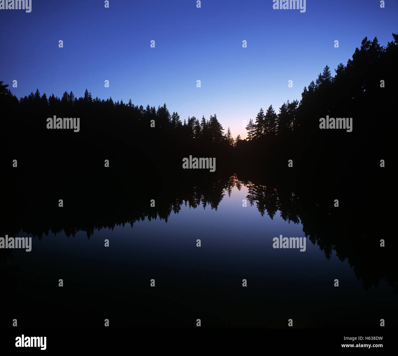 Lake Unden and forest, near Tived, Sweden. An area affected over the ...