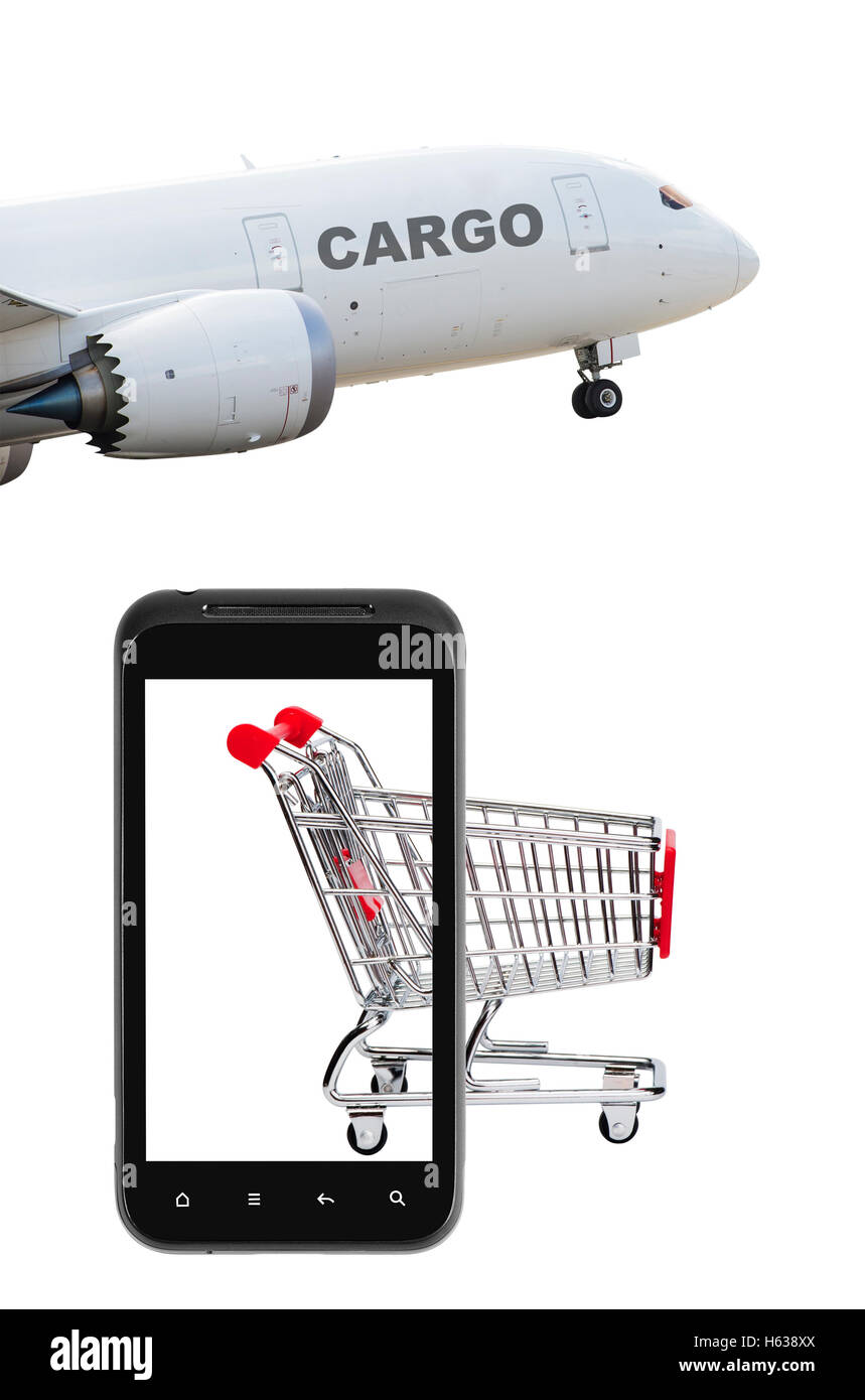 Black online shopping on mobile Cut Out Stock Images & Pictures - Alamy