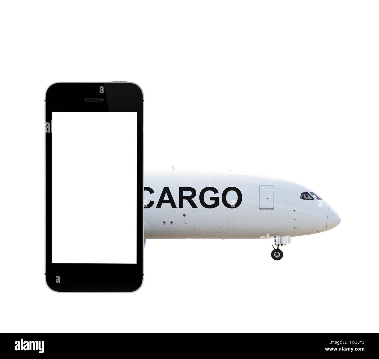 Smartphone with cargo airplane Stock Photo - Alamy