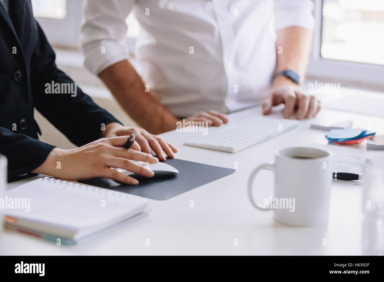 Adult working standing desk hi-res stock photography and images - Alamy