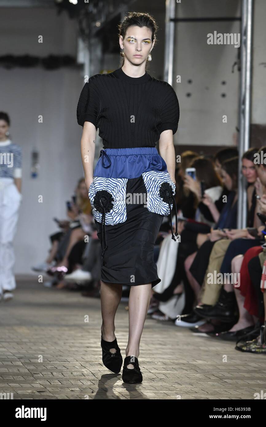 Models on the catwalk at the Sportmax show during Milan Fashion Week in ...