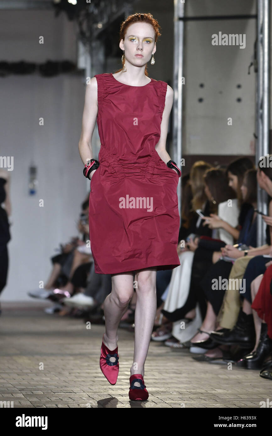 Models on the catwalk at the Sportmax show during Milan Fashion Week in ...
