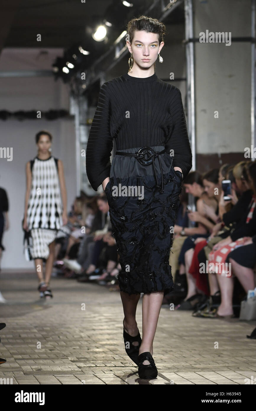 Models on the catwalk at the Sportmax show during Milan Fashion Week in ...