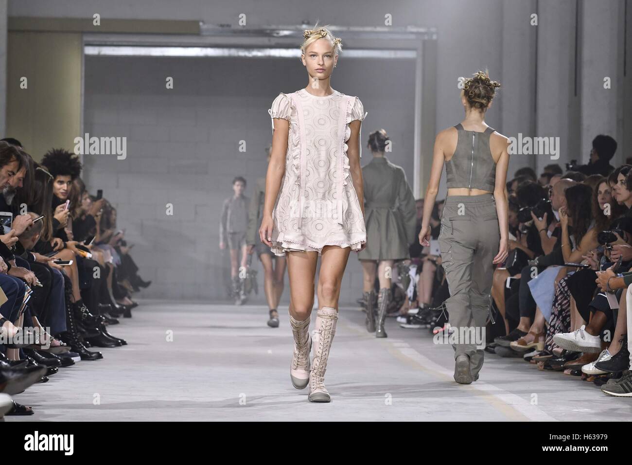 Models on the catwalk at the Diesel Black Gold show during Milan ...