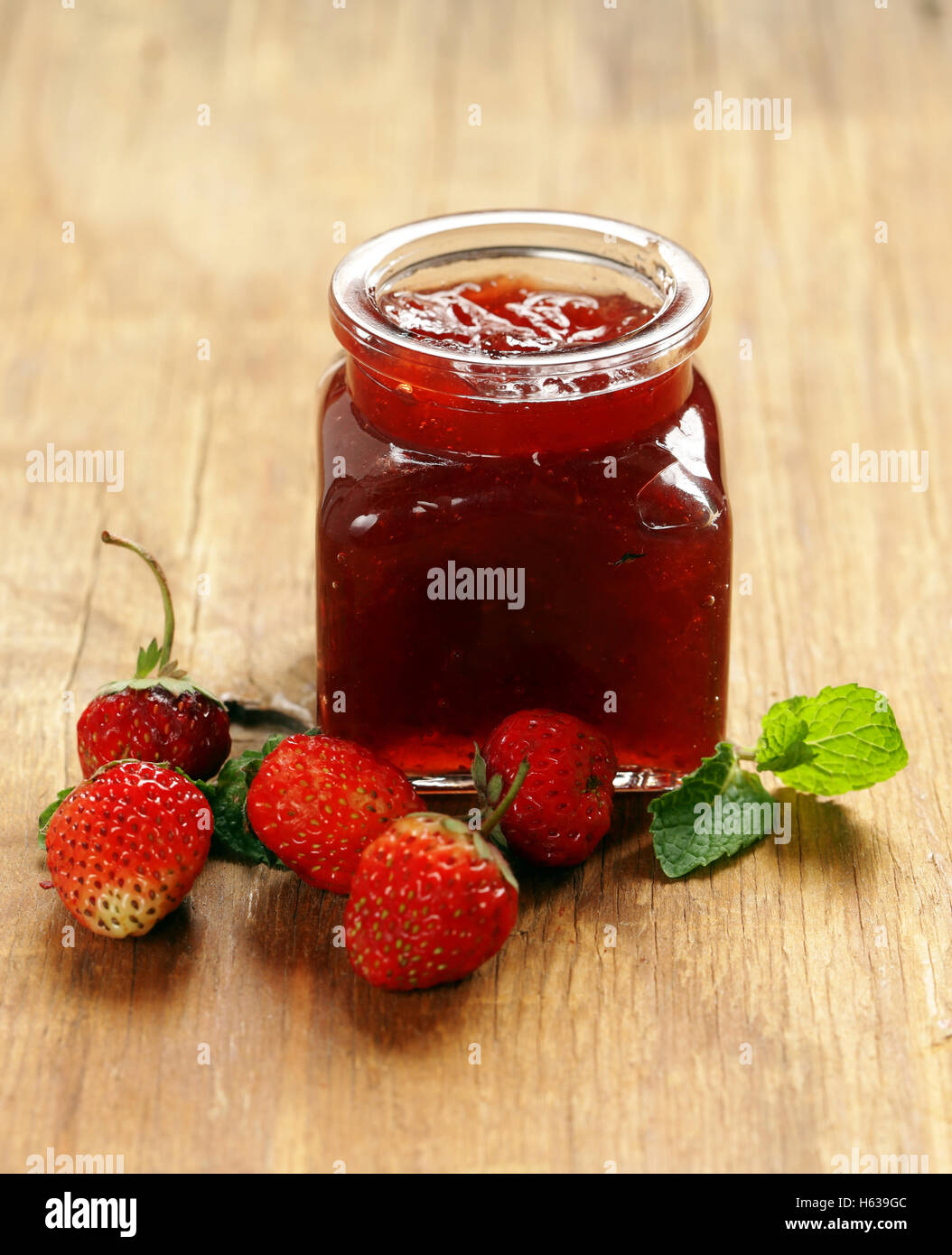 Homemade organic strawberry jam. Healthy natural food Stock Photo - Alamy