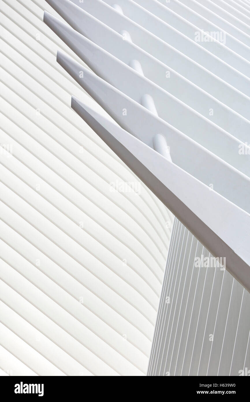 Abstract detail of white steel rib facade. The Oculus, World Trade ...
