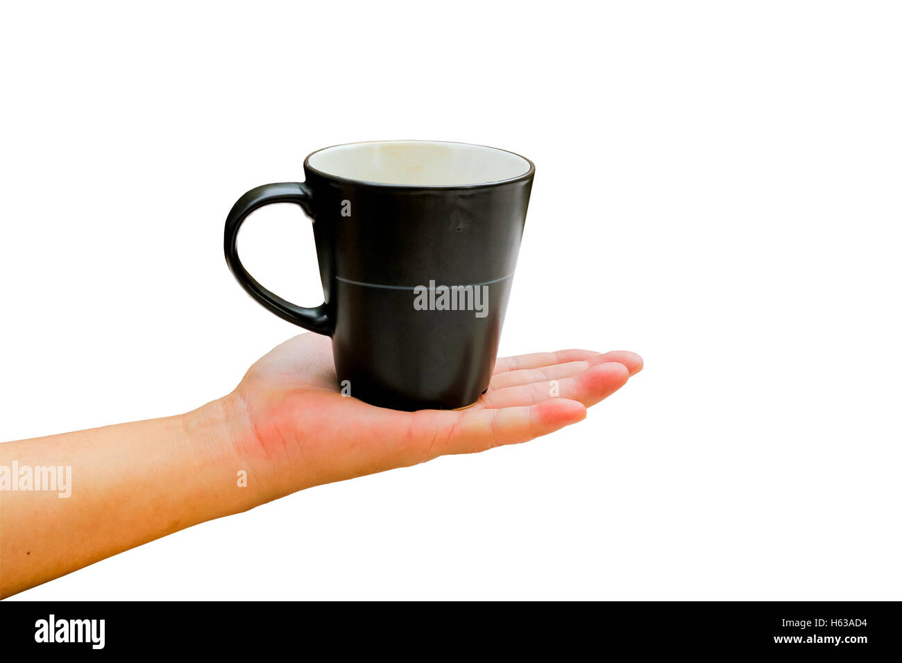 Hand with cup of coffee isolated on white background Stock Photo - Alamy