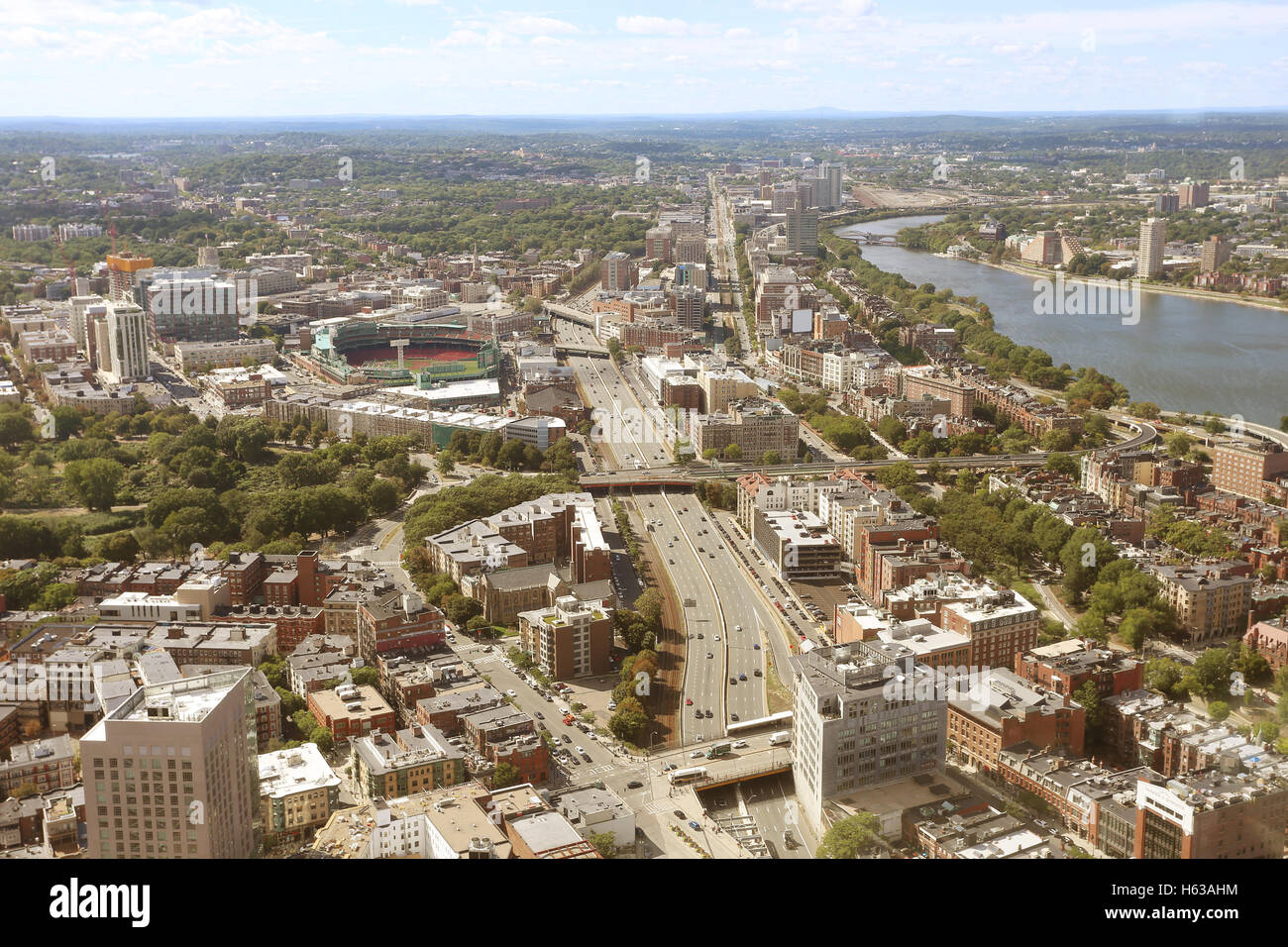 Aerial View of the city of Boston Stock Photo - Alamy