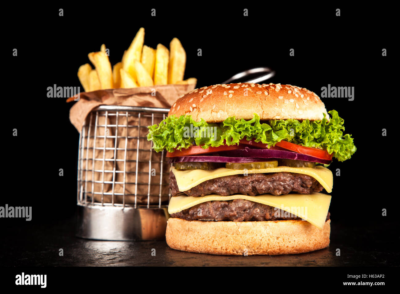 Delicious grilled burger Stock Photo - Alamy
