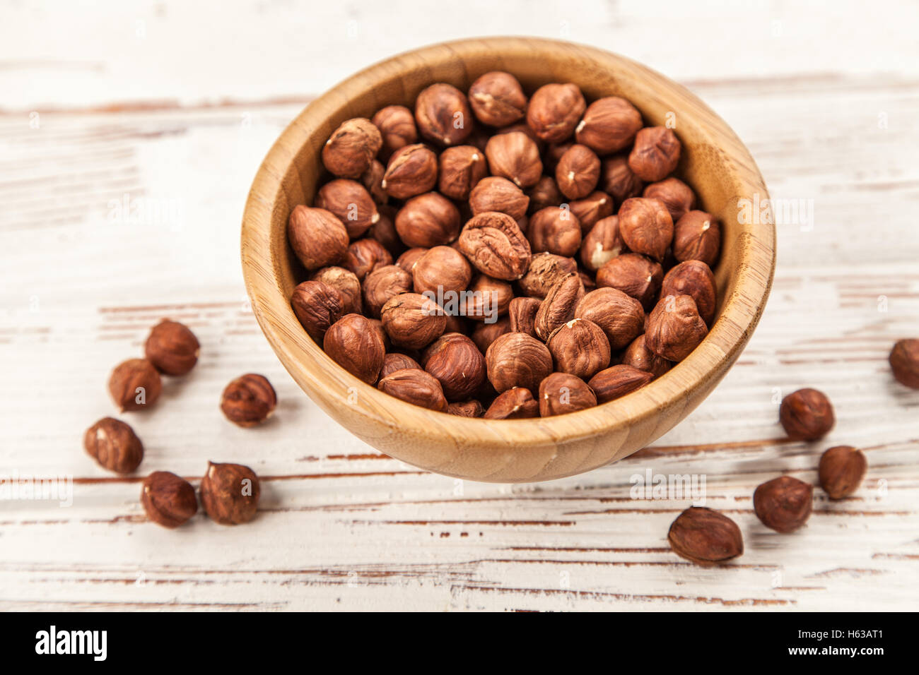 Hazelnuts top view Stock Photo - Alamy