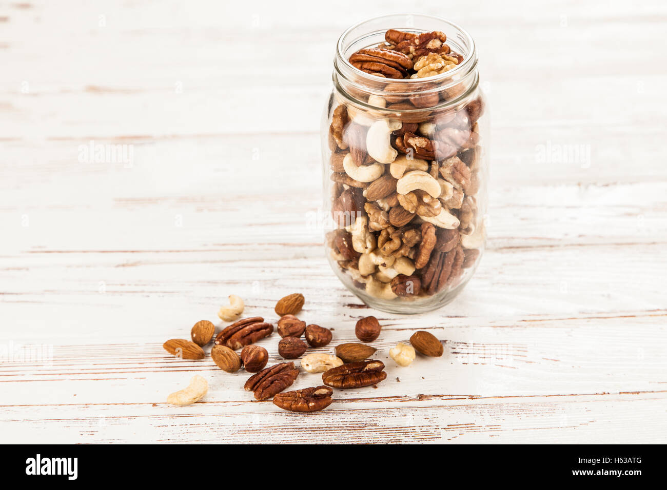 Mix of different nuts closeup photo Stock Photo - Alamy