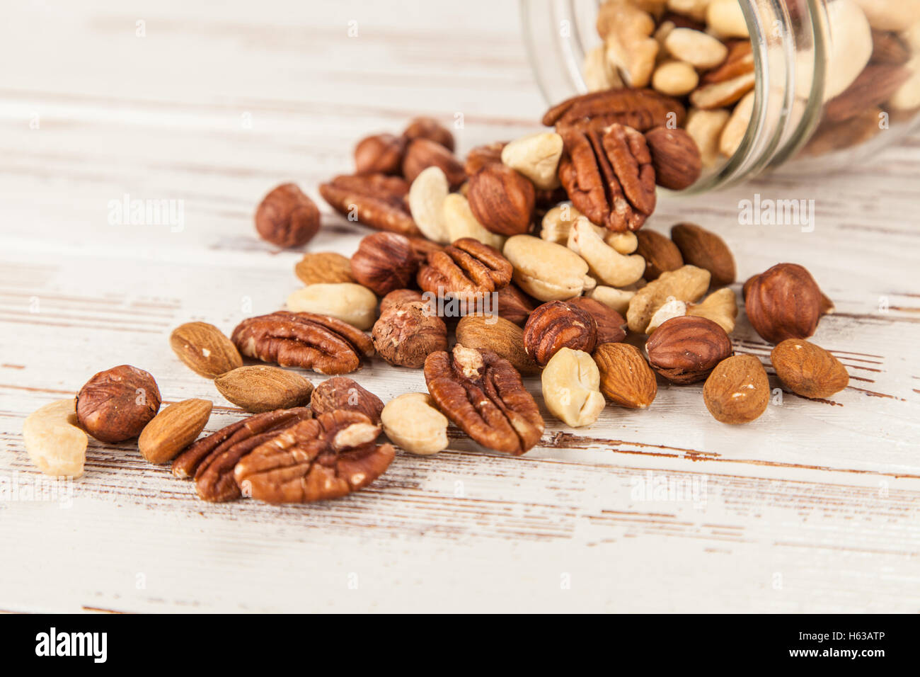 Mix of different nuts closeup photo Stock Photo - Alamy