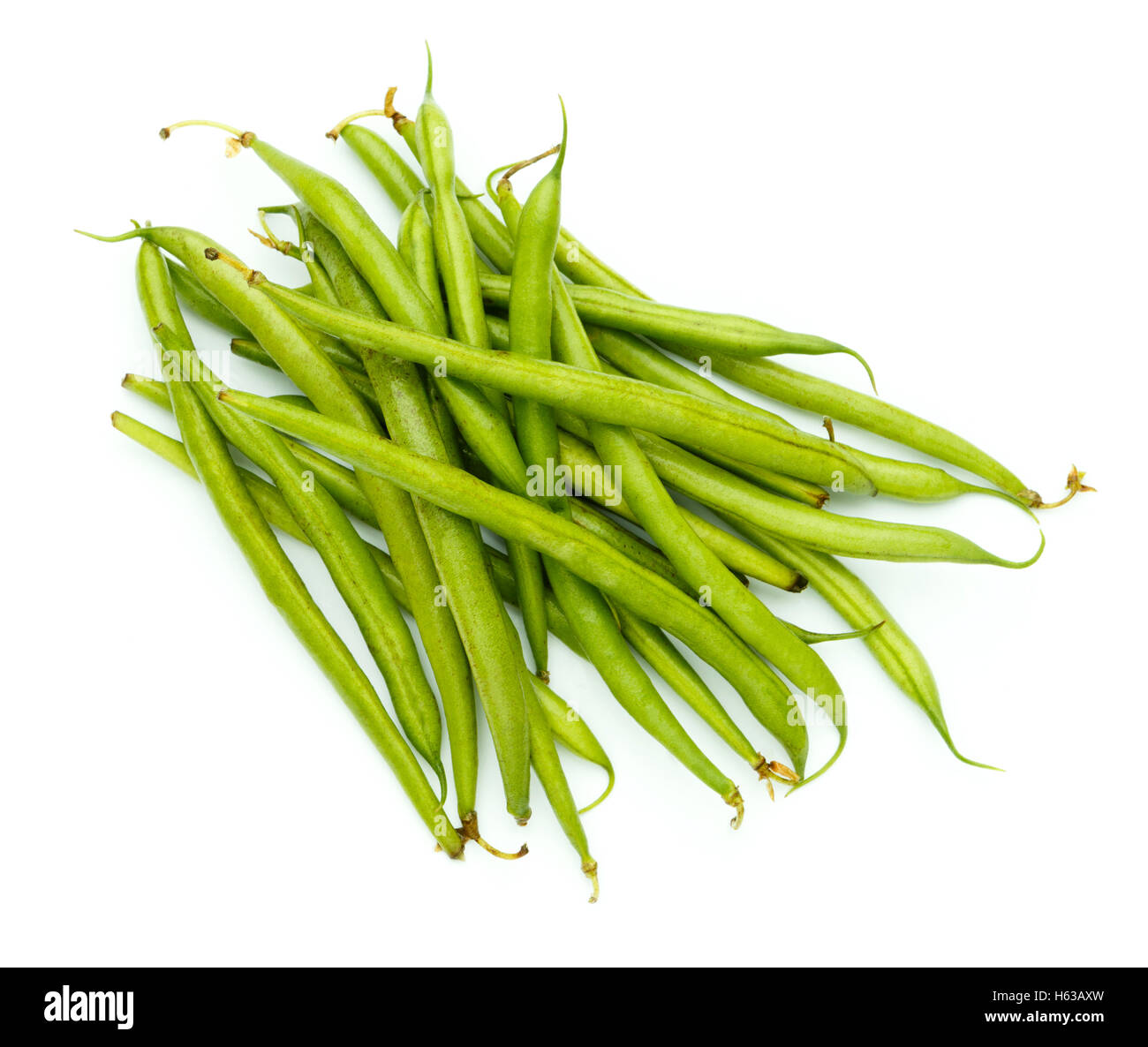 green beans on white background Stock Photo - Alamy