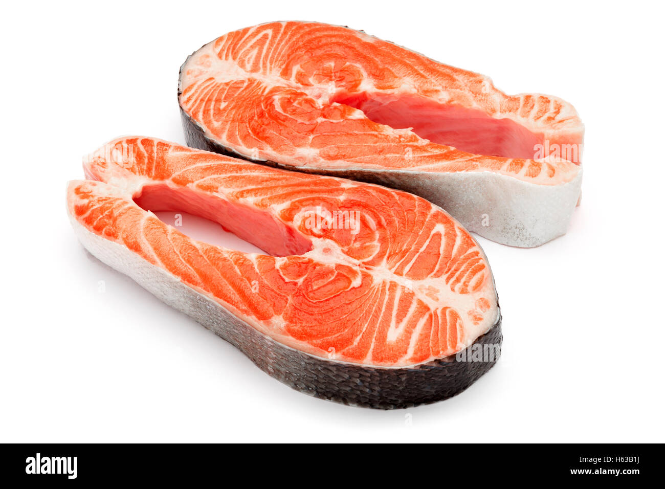 Fresh Raw Salmon Red Fish Steak Stock Photo - Alamy